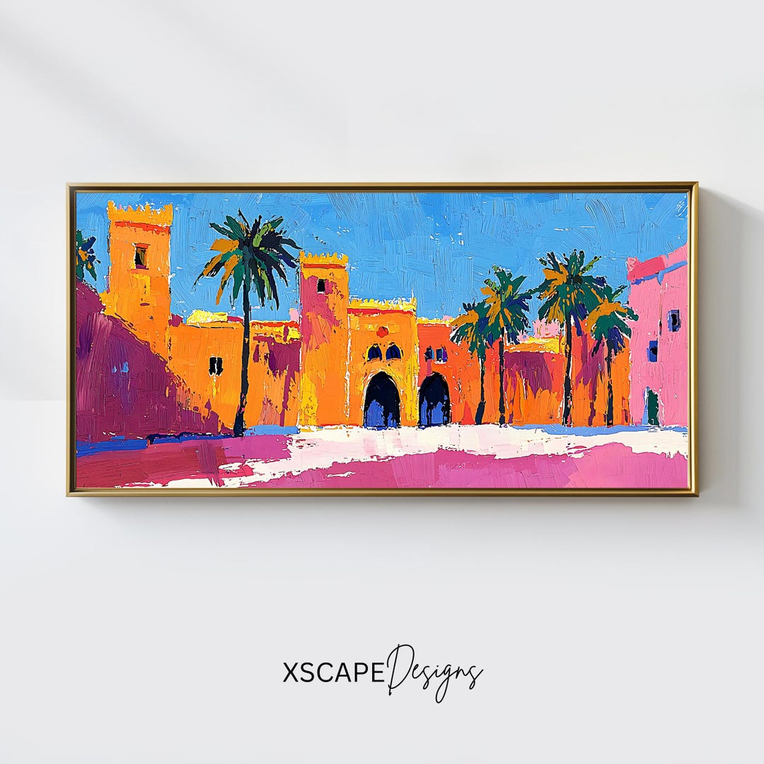 Moroccan Kasbah Extra Large Wall Art Long Horizontal Narrow Print ...