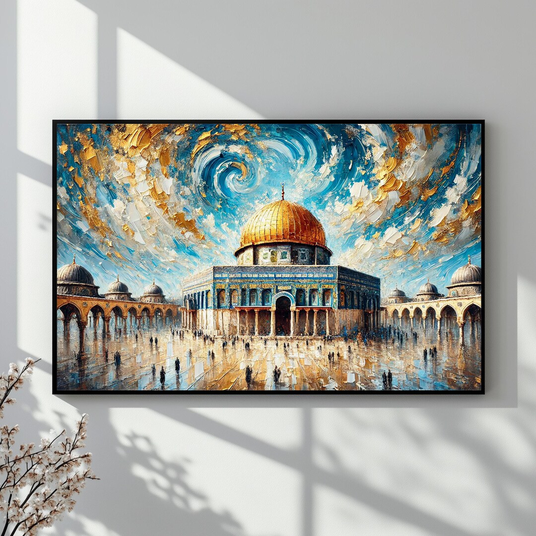 Dome of the Rock Print, Al Aqsa Mosque Art, Palestine Wall Art, Masjid ...