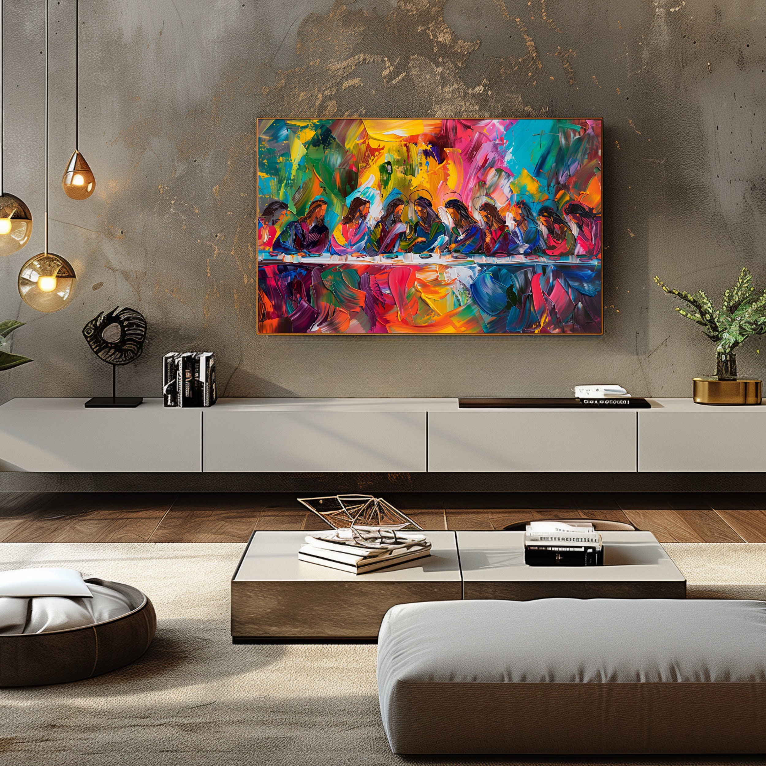 Frame TV Art, Abstract the Last Supper, Digital Download for Tv ...
