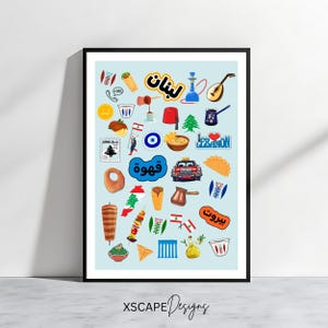 Lebanese Culture Art Print - Lebanon Symbols Collage - Beirut Wall ...