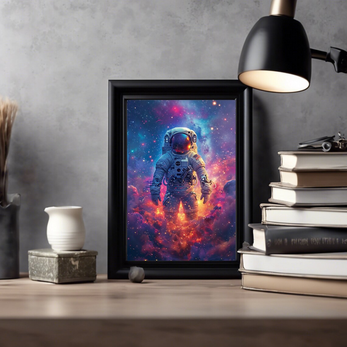 Cosmic Astronaut Art, Space Exploration Painting, Sci-fi Wall Art ...