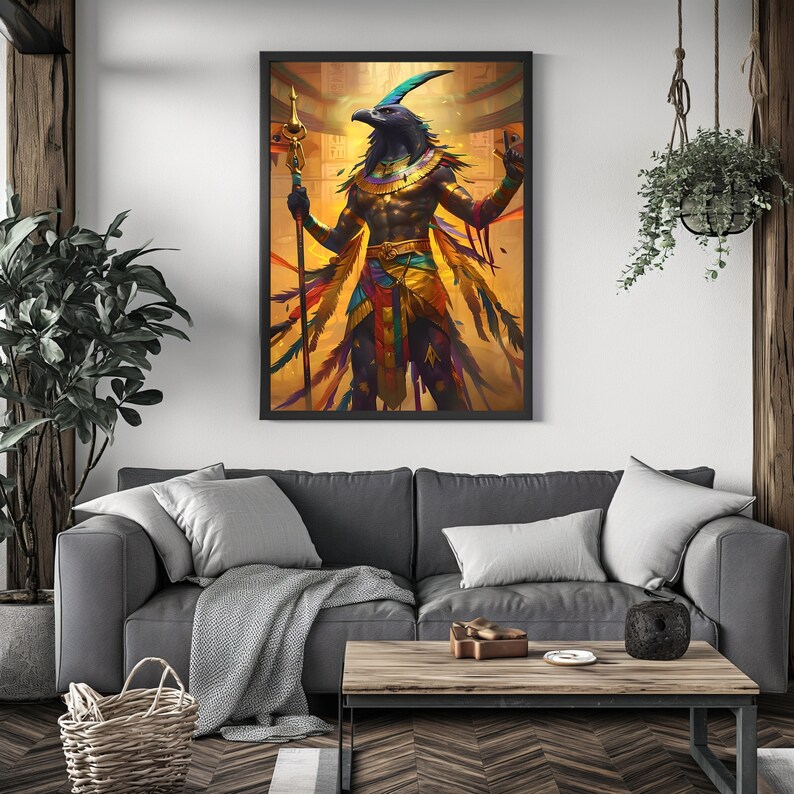 Horus Art Print, Ancient Egyptian Poster, Printable Wall Art, Digital ...