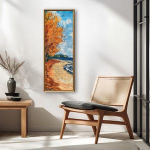 Tall Vertical Autumn Landscape Wall Art | Fall Beach Scene Print | Long ...