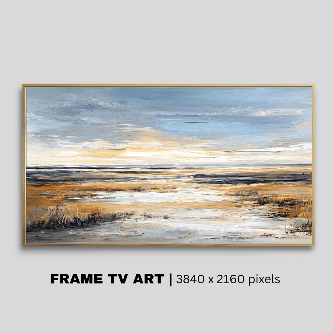 Coastal Sunset Art for Samsung Frame TV | Neutral Tones Roku ...