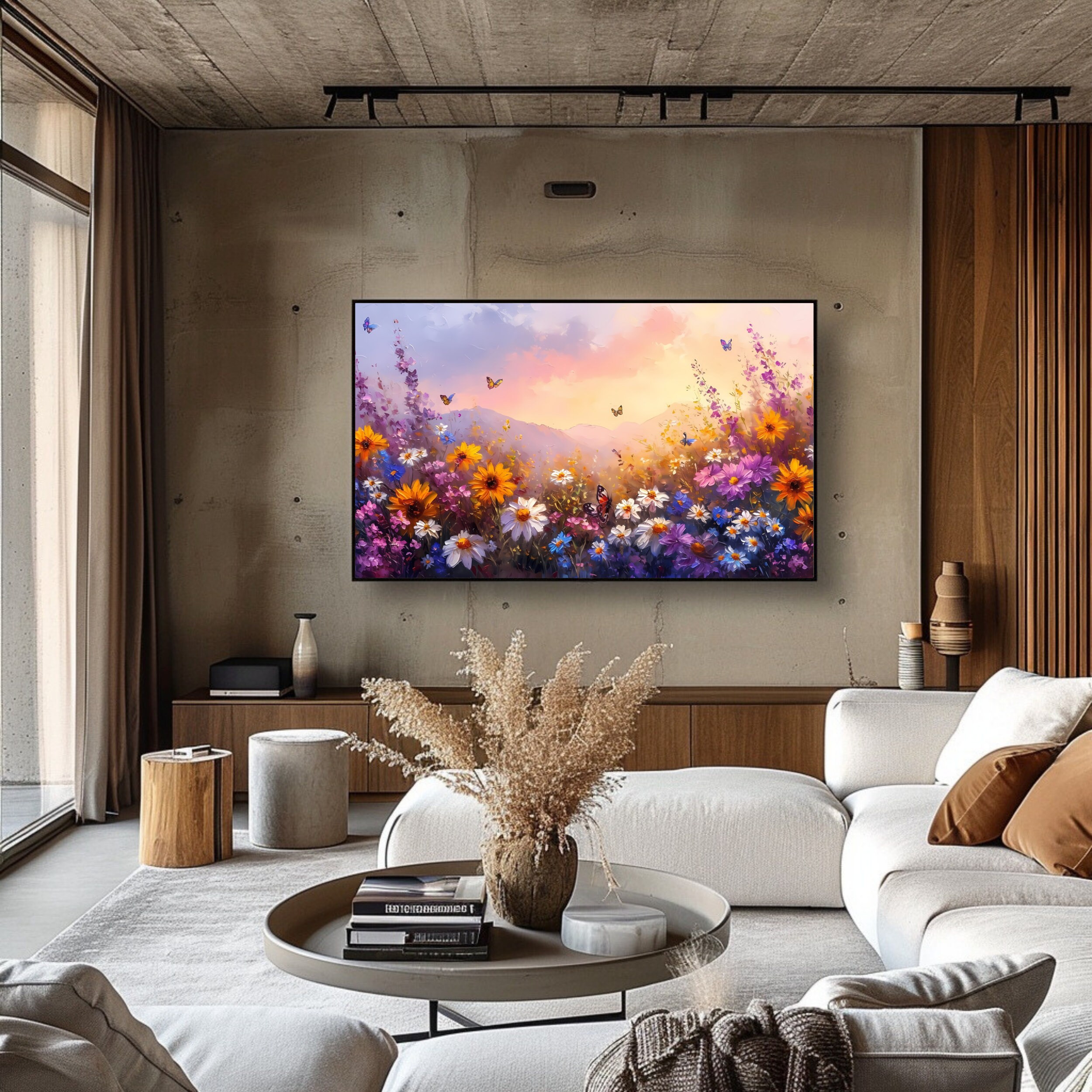 Frame TV Art Meadow, Spring Art for Frame TV, Floral Tv Art, Samsung ...