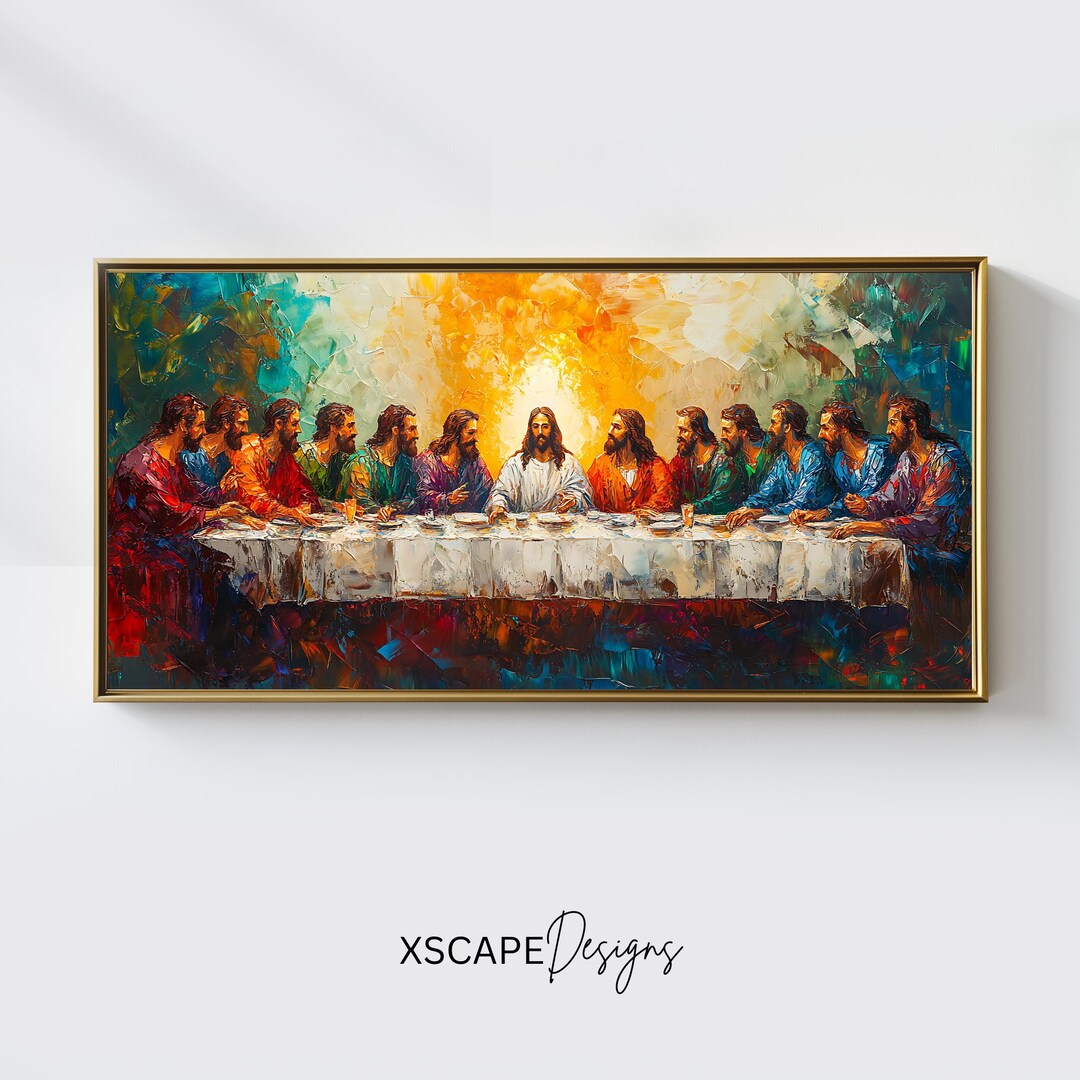 Last Supper Wall Art Long Horizontal Narrow Print Inspirational ...