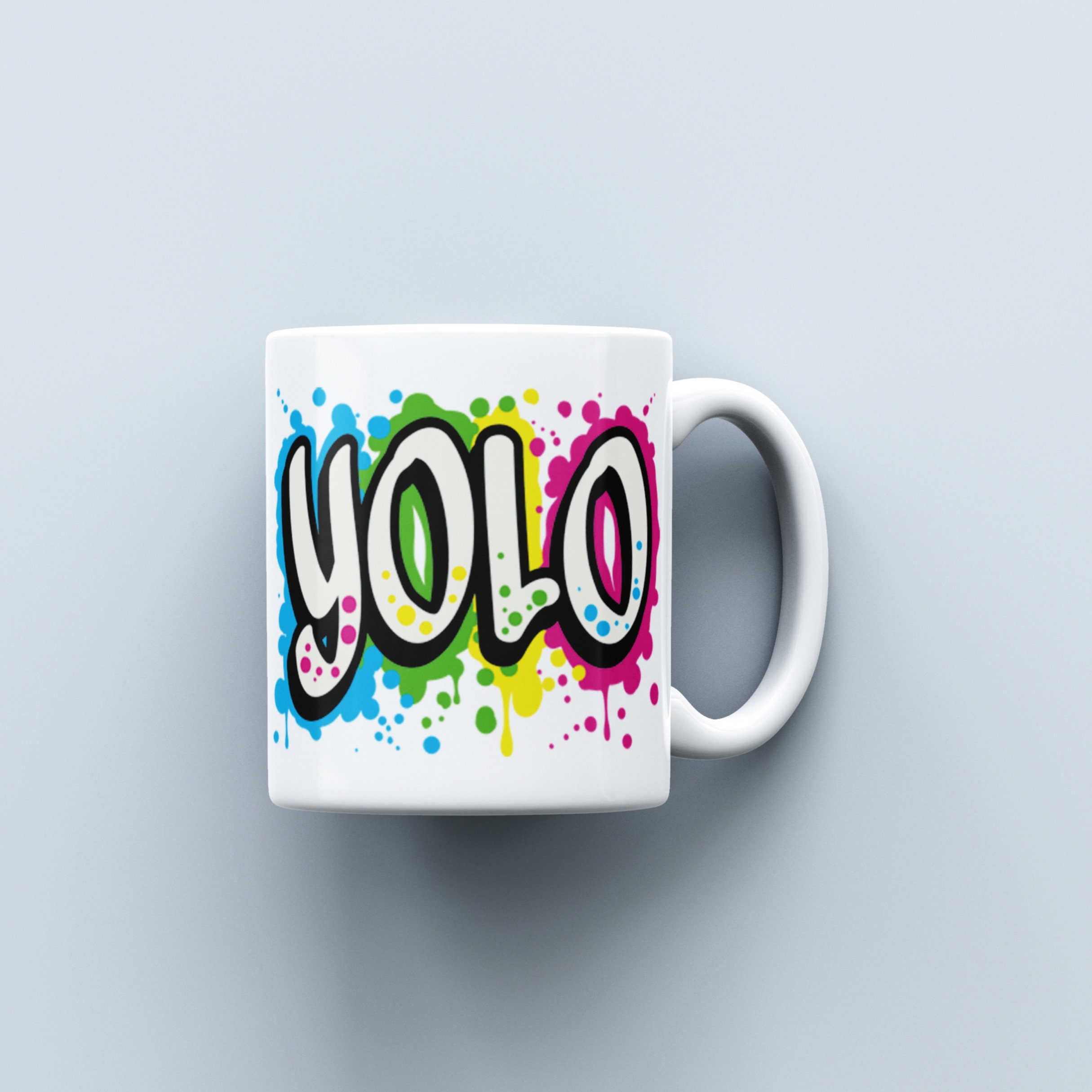 Yolo Colorful Mug Sublimation Wrap Design Ready Pngs to Print on 11 ...