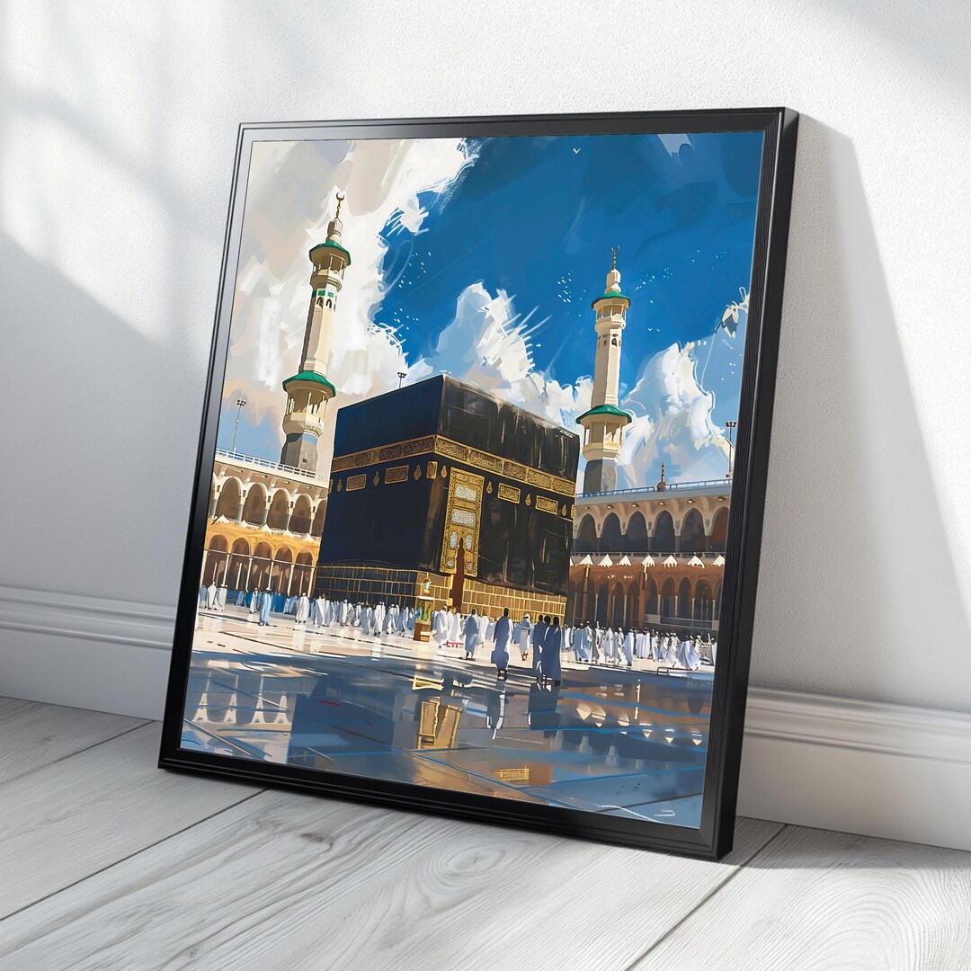 Kaaba Square Wall Art, Mecca Digital Print, Islamic Wall Art, Hajj Gift ...