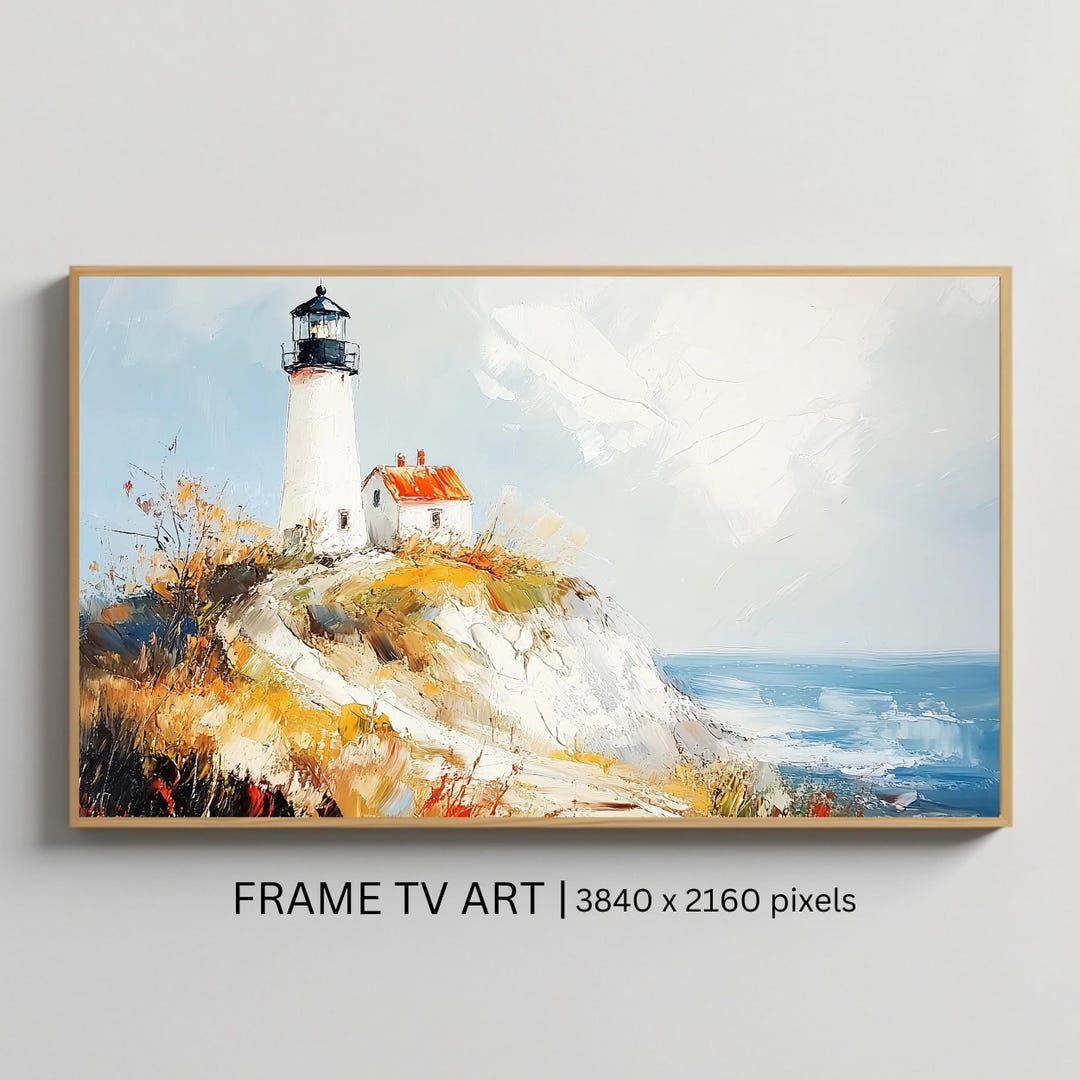 Lighthouse Coastal Art for Samsung Frame TV | Nautical Roku Screensaver ...