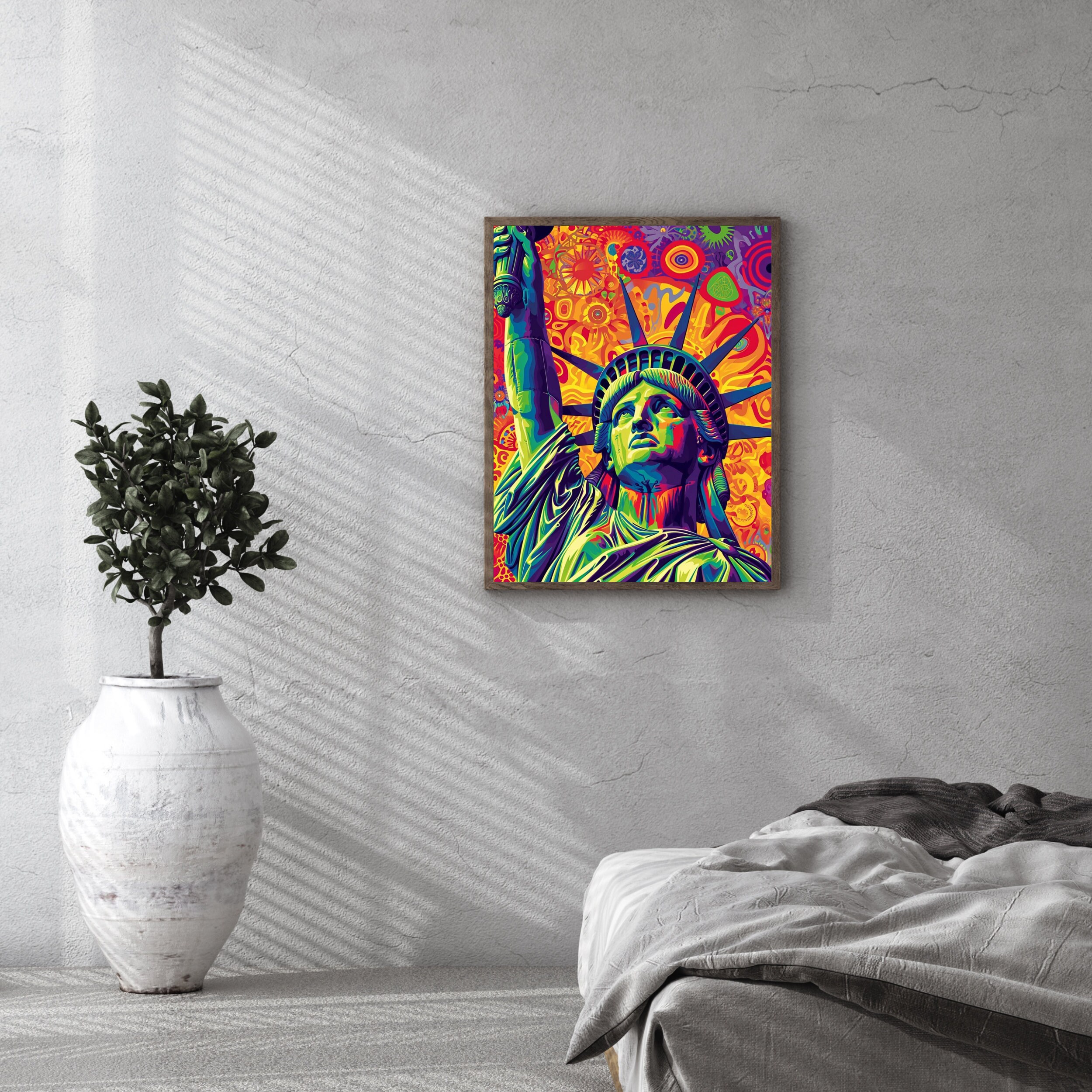 Statue of Liberty Art Print, Instant Download, Patriotic Pop Art Poster ...