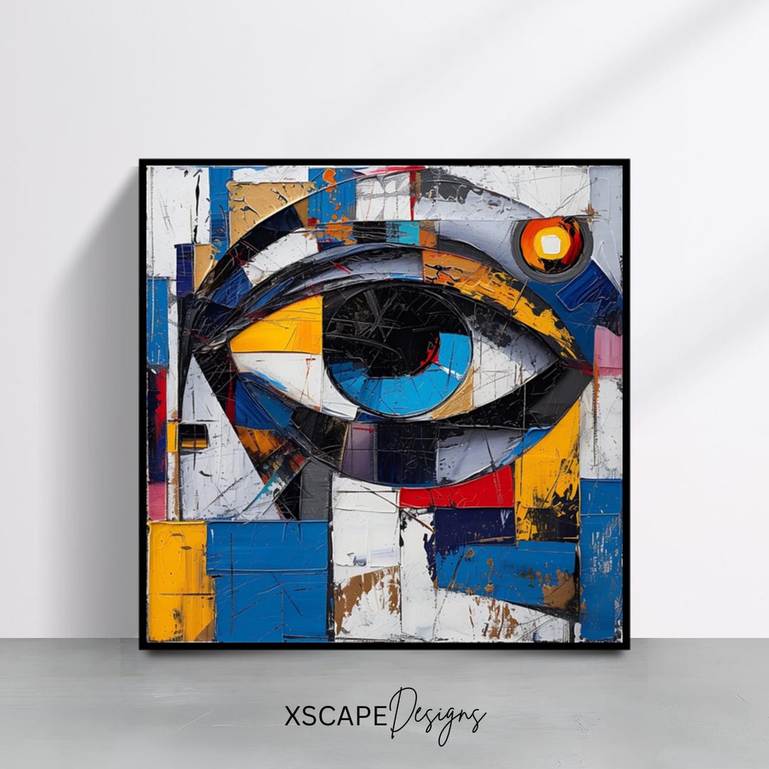 Evil Eye Wall Art Print, Modern Abstract Poster, Square Print ...