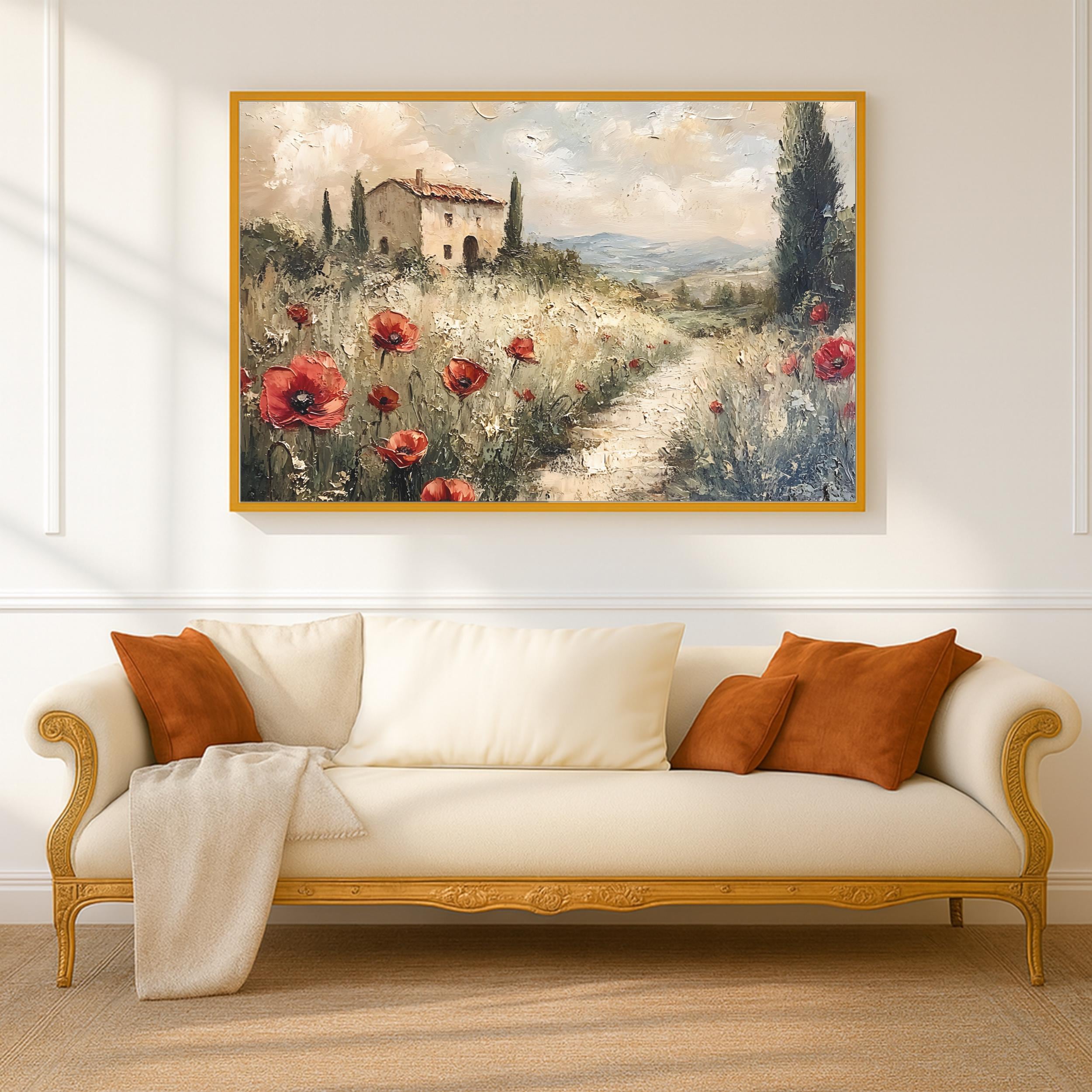 Tuscan Landscape Wall Art Print: Rustic Italian Countryside Decor ...