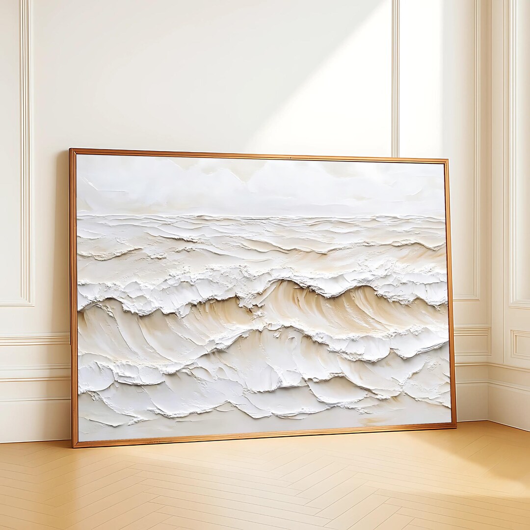 Antique Ocean Waves Digital Wall Art - Vintage Coastal Texture ...