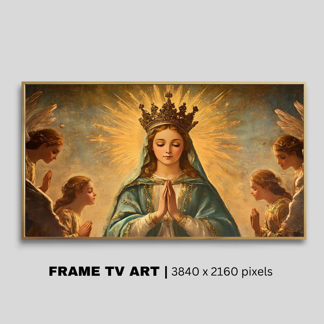 Blessed Virgin Mary, Samsung Frame TV Art, Instant Download, Catholic ...