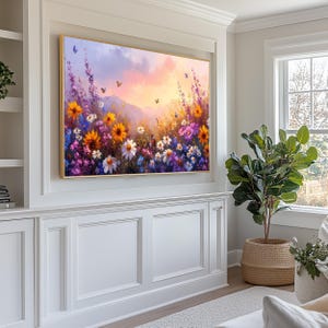 Frame TV Art Meadow, Spring Art for Frame TV, Floral Tv Art, Samsung ...