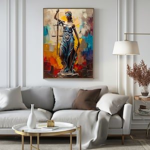 Abstract Lady Justice Wall Art Print, Printable Wall Art, Digital ...