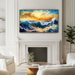 Ocean Waves and Sunset Art for Samsung Frame TV | Coastal Seascape Roku ...