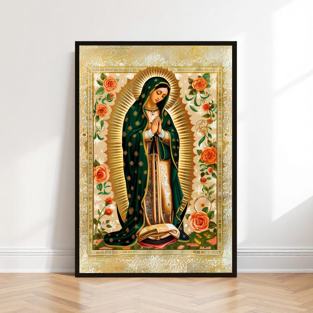 Our Lady of Guadalupe Icon Art: Ornate Marian Catholic Decor (digital ...