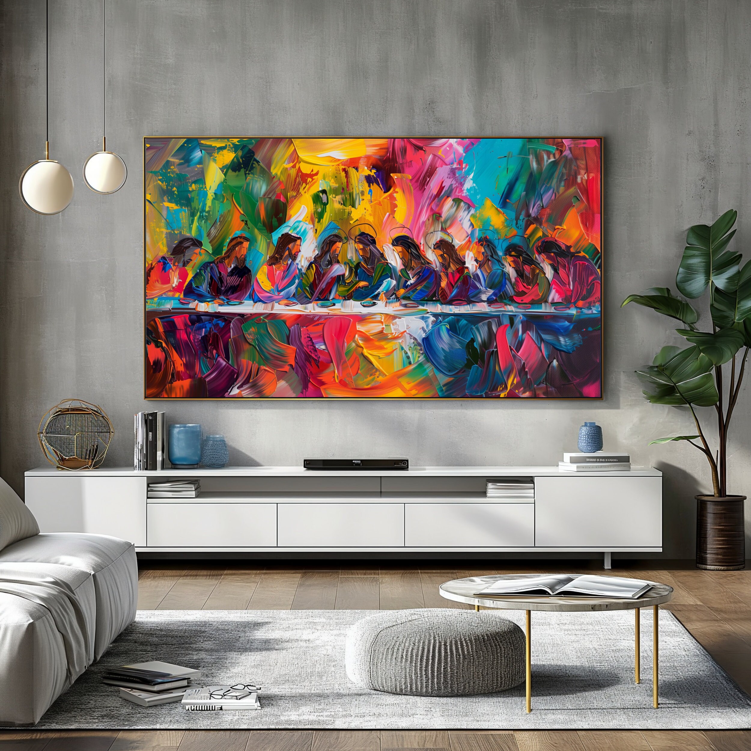 Frame TV Art, Abstract the Last Supper, Digital Download for Tv ...