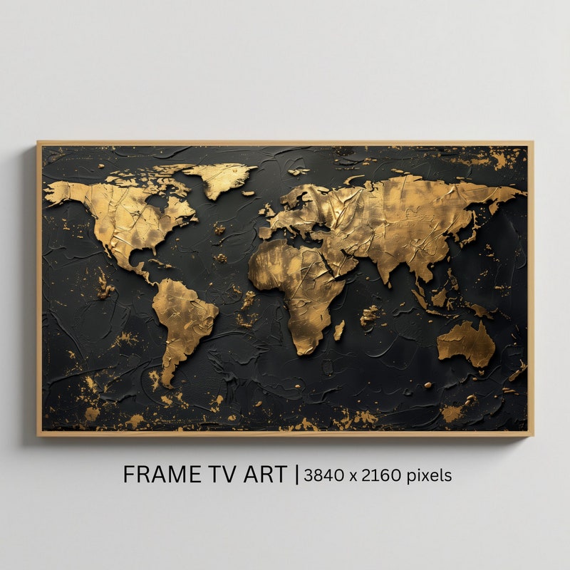 Gold World Map - Etsy