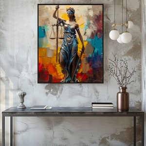 Abstract Lady Justice Wall Art Print, Printable Wall Art, Digital ...