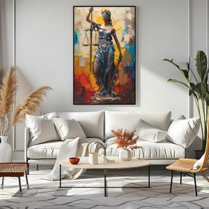 Abstract Lady Justice Wall Art Print, Printable Wall Art, Digital ...