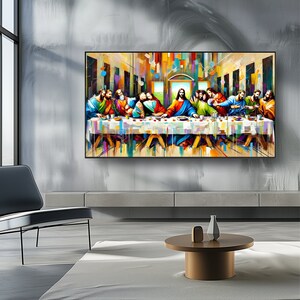 Last Supper Frame TV Art Vibrant Christian Digital Download Religious ...