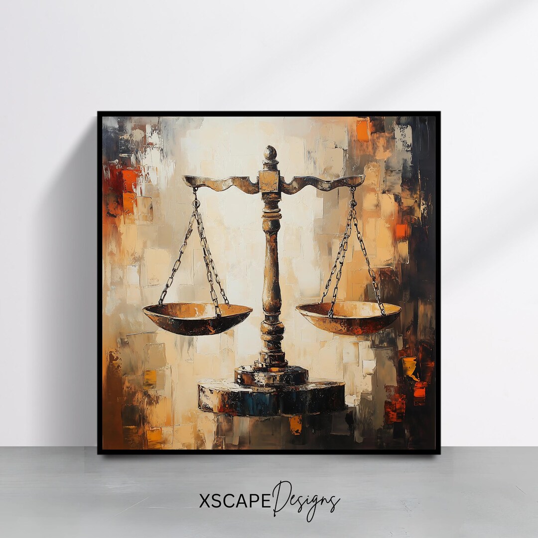 Scales of Justice Wall Art, Law Office Decor, Legal Digital Print ...