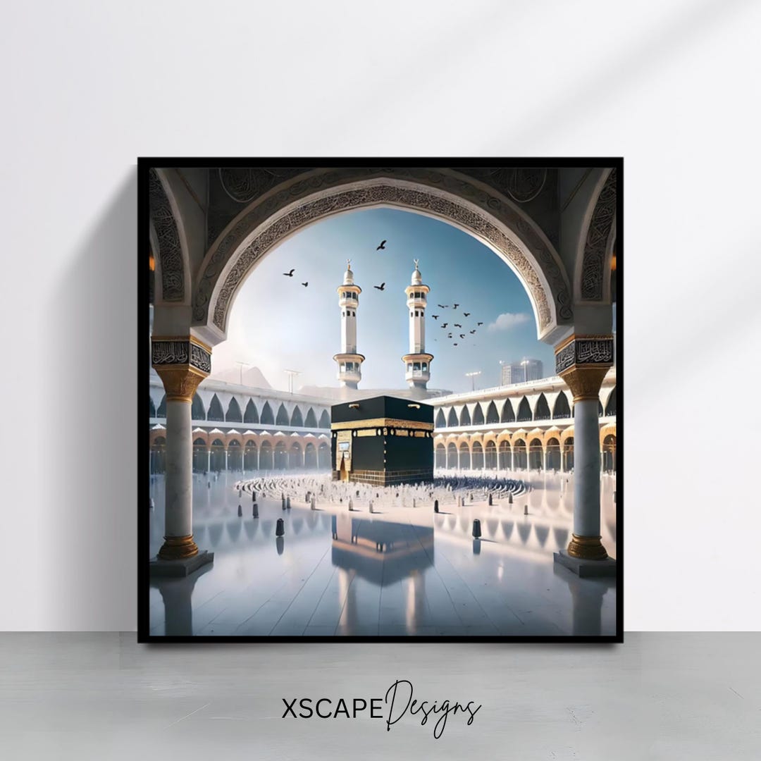 Kaaba Mecca Wall Art Print, Islamic Poster, Square Print, Printable ...