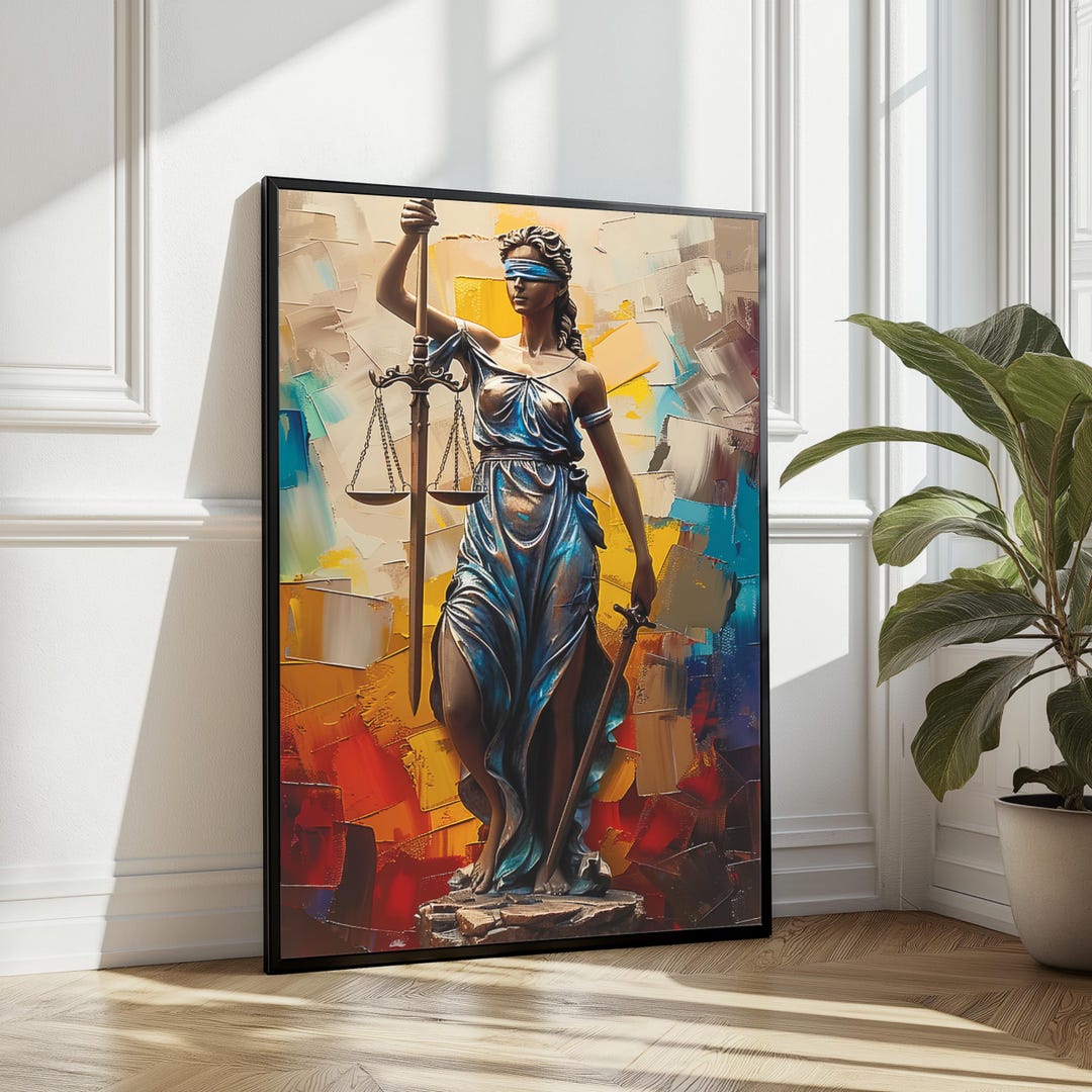 Abstract Lady Justice Wall Art Print, Printable Wall Art, Digital ...