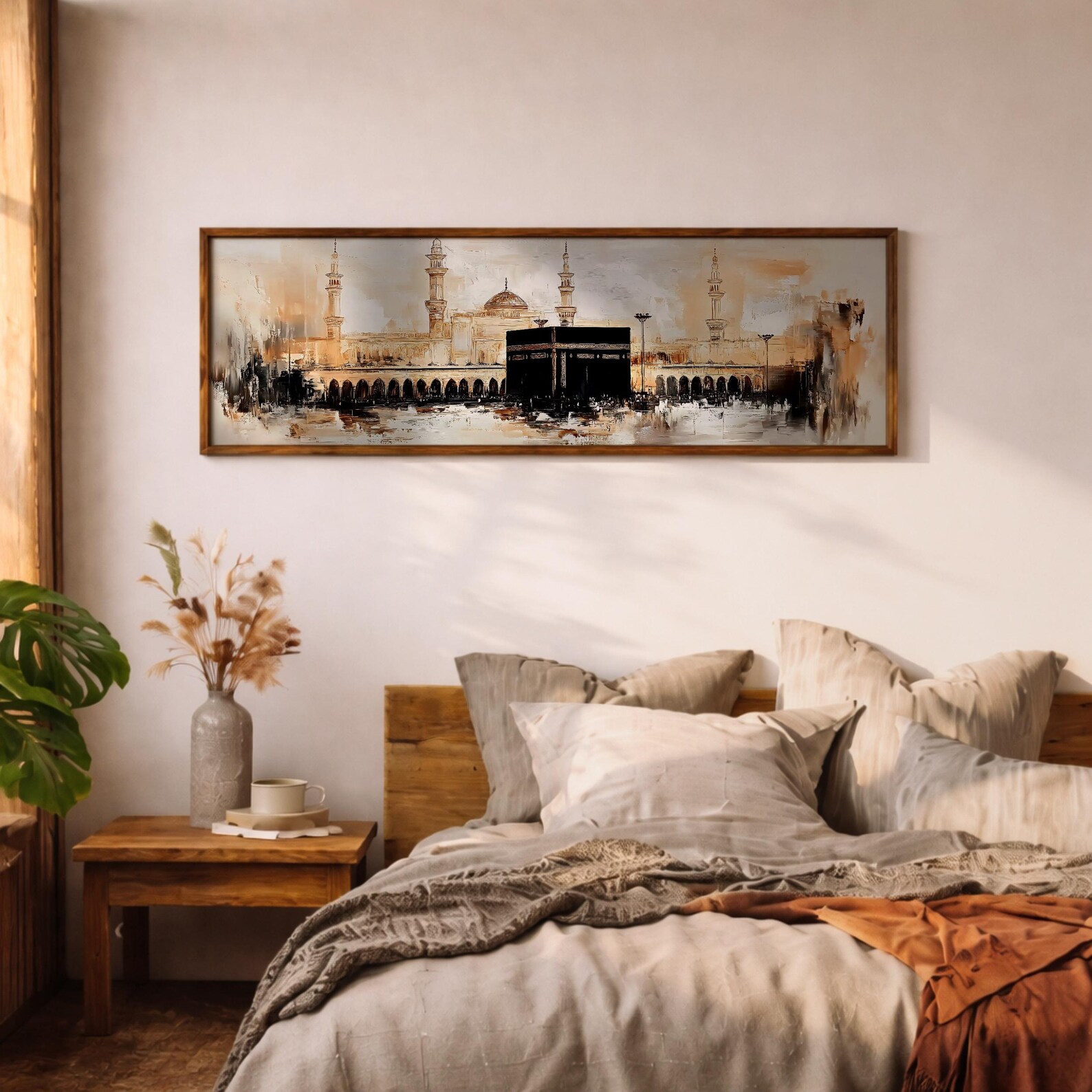 Kaaba Long Narrow Wall Art Masjid Al Haram Panoramic Canvas Mecca ...
