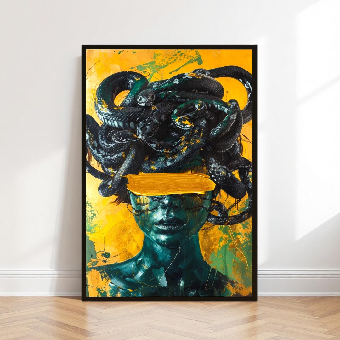 Medusa Ancient Greek Wall Art Gorgon Mythology Symbol Iconic Gift ...