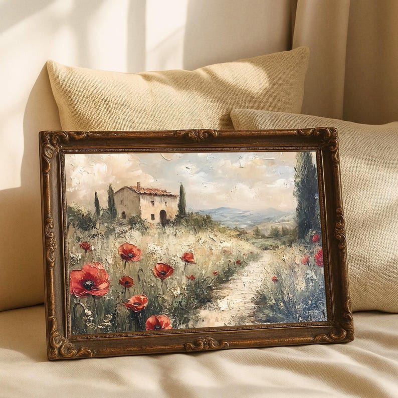 Tuscan Landscape Wall Art Print: Rustic Italian Countryside Decor ...