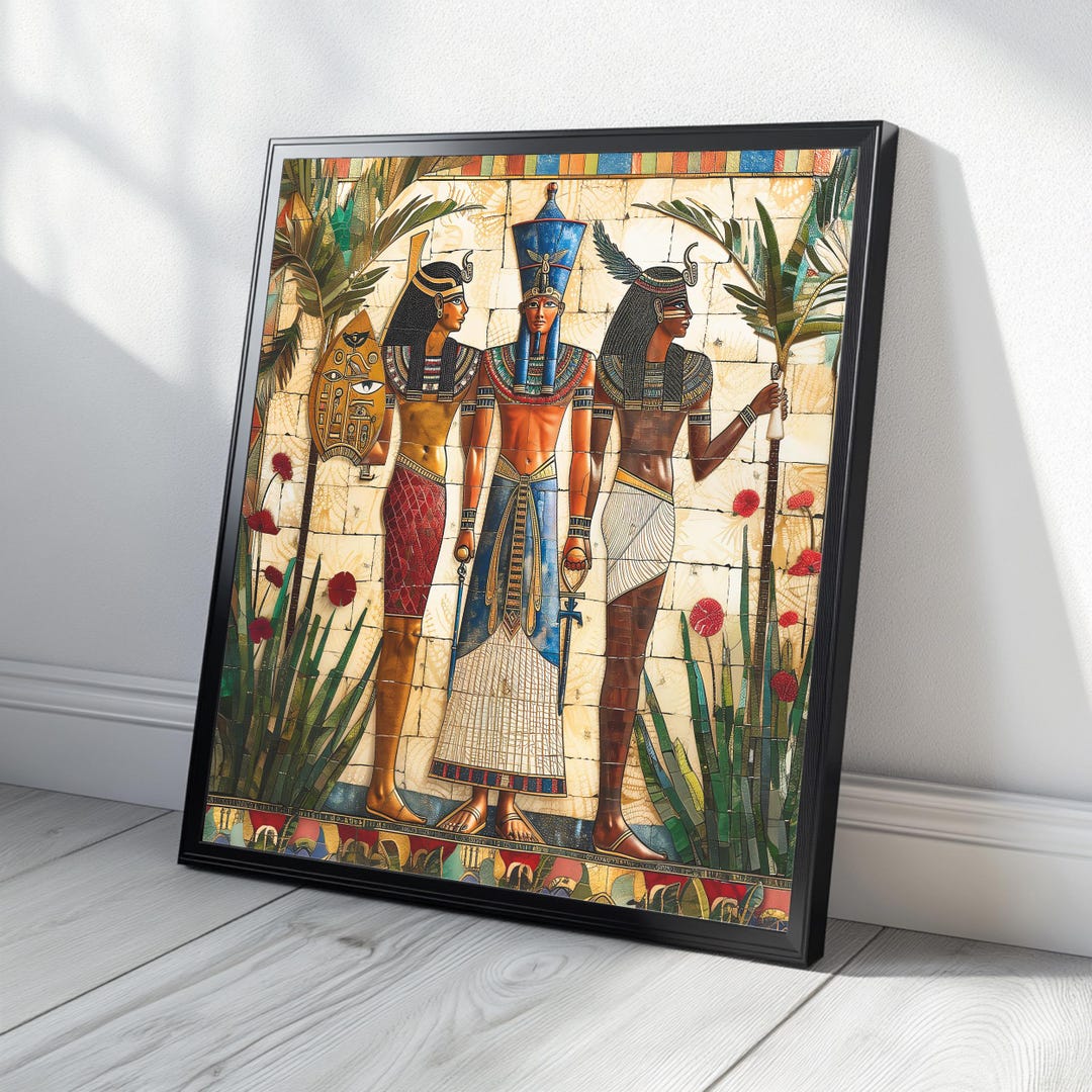 Ancient Pharaoh Wall Art | Egyptian Digital Art Print | Square ...