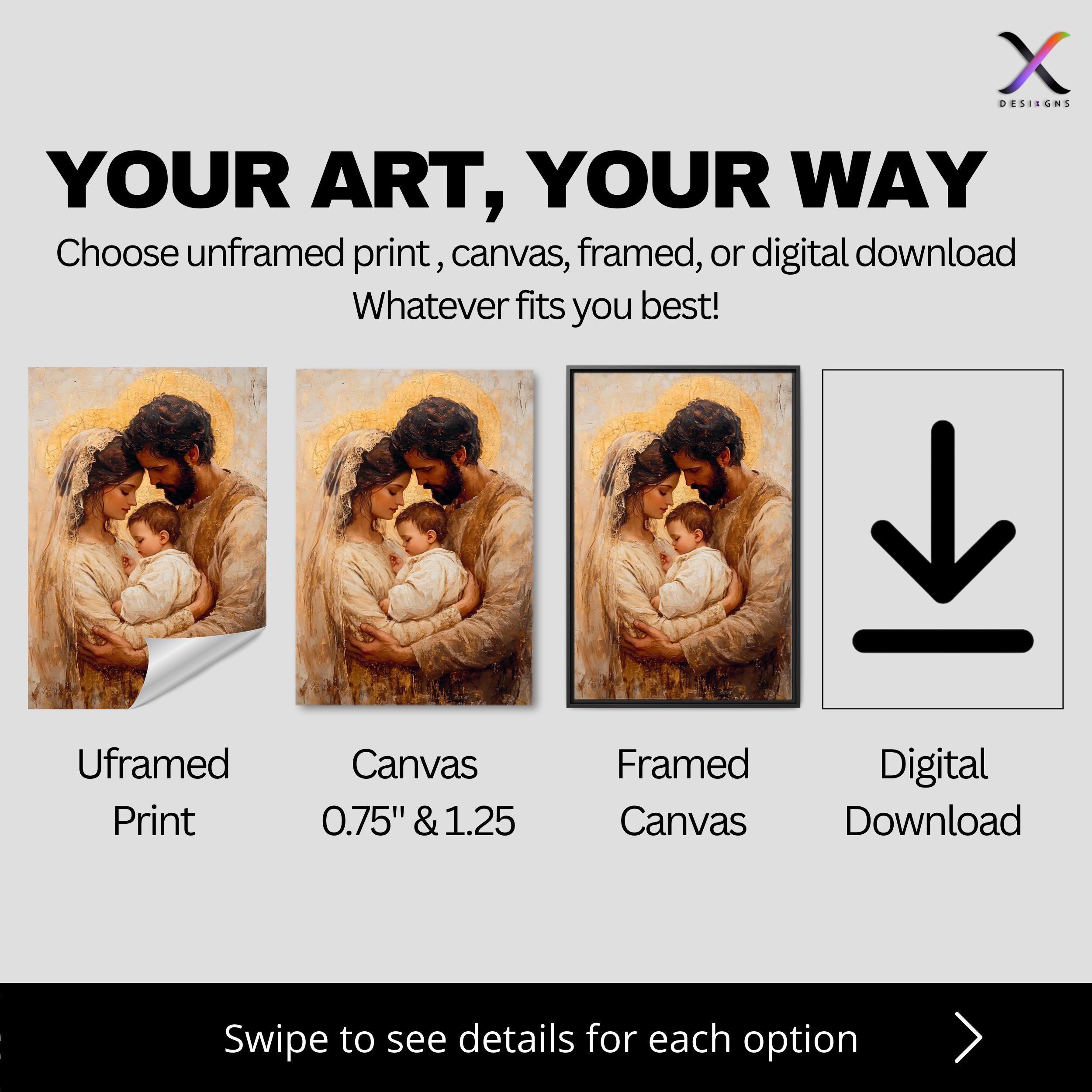 Holy Family Art Print: Sacred Christian Wall Decor (digital / Print ...