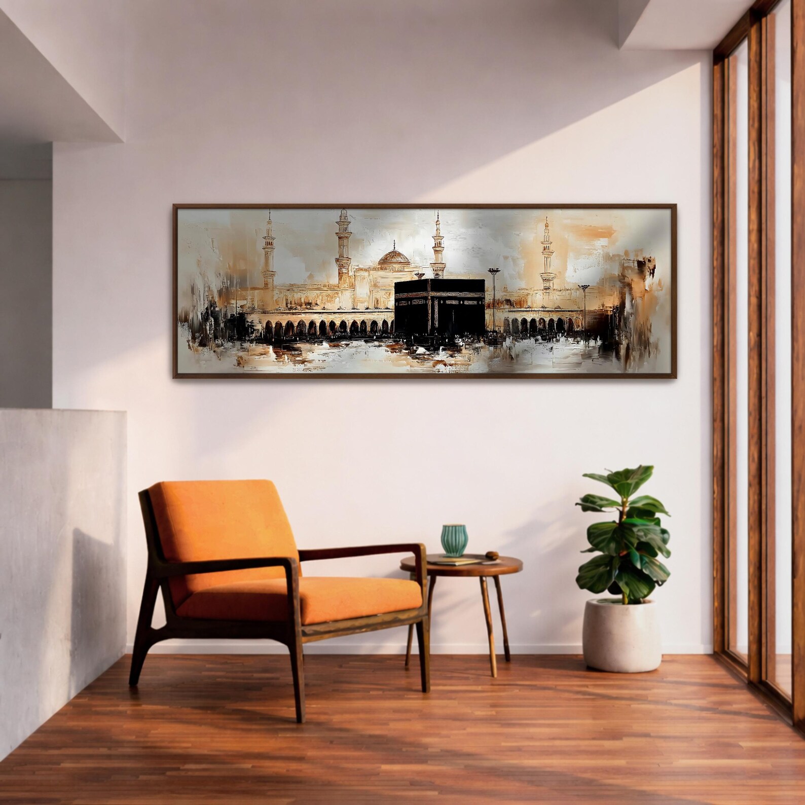 Kaaba Long Narrow Wall Art Masjid Al Haram Panoramic Canvas Mecca ...