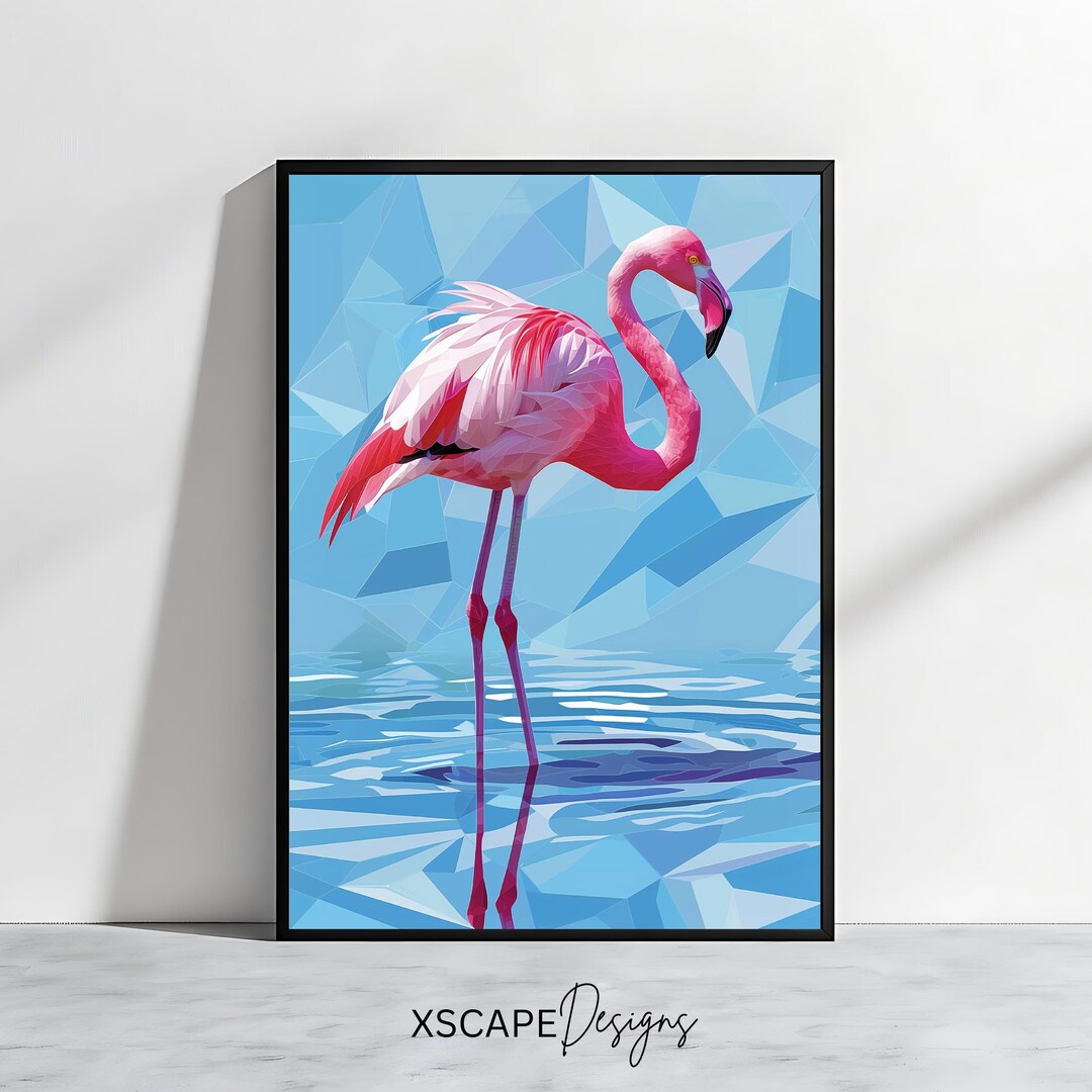 Tropical Flamingo Wall Art Print, Bird Poster, Printable Wall Art ...