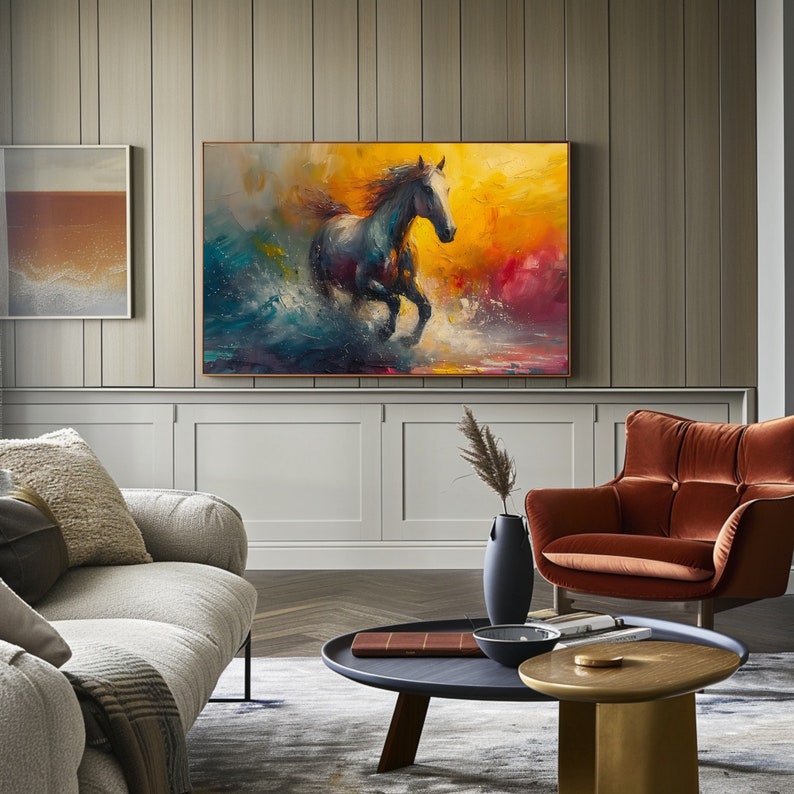 Frame TV Art Horse, Equine Art for Frame TV, Abstract Tv Art, Samsung ...