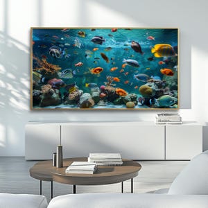 Frame TV Art Aquarium , Vibrant Underwater Art for Frame TV, Modern Tv ...