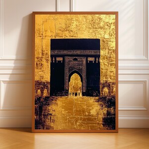 Kaaba Islamic Art Print: Gold Sacred Wall Decor (digital / Print ...