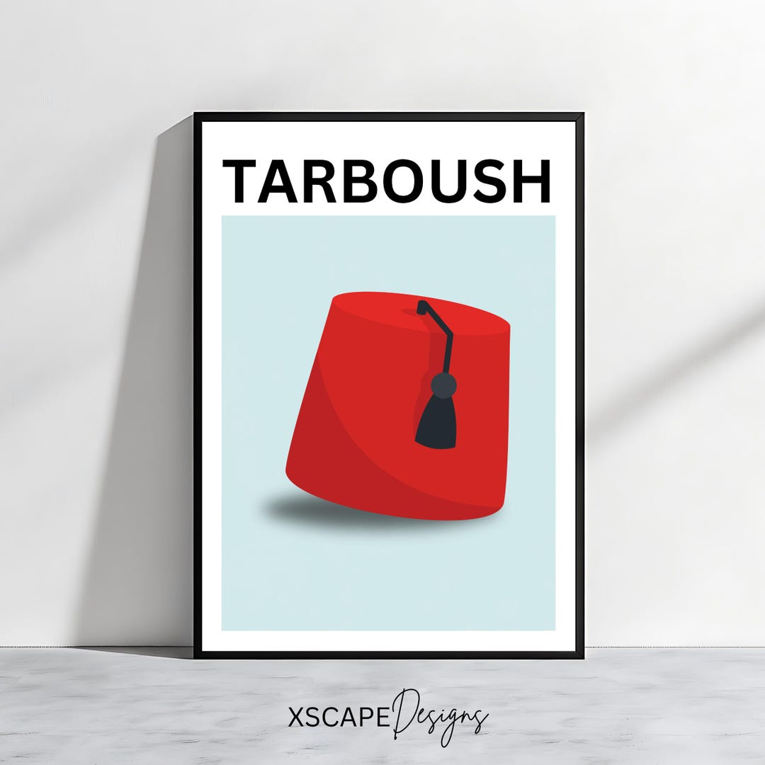 Lebanese Tarboush Art Print - Middle Eastern Fez Hat Wall Decor ...