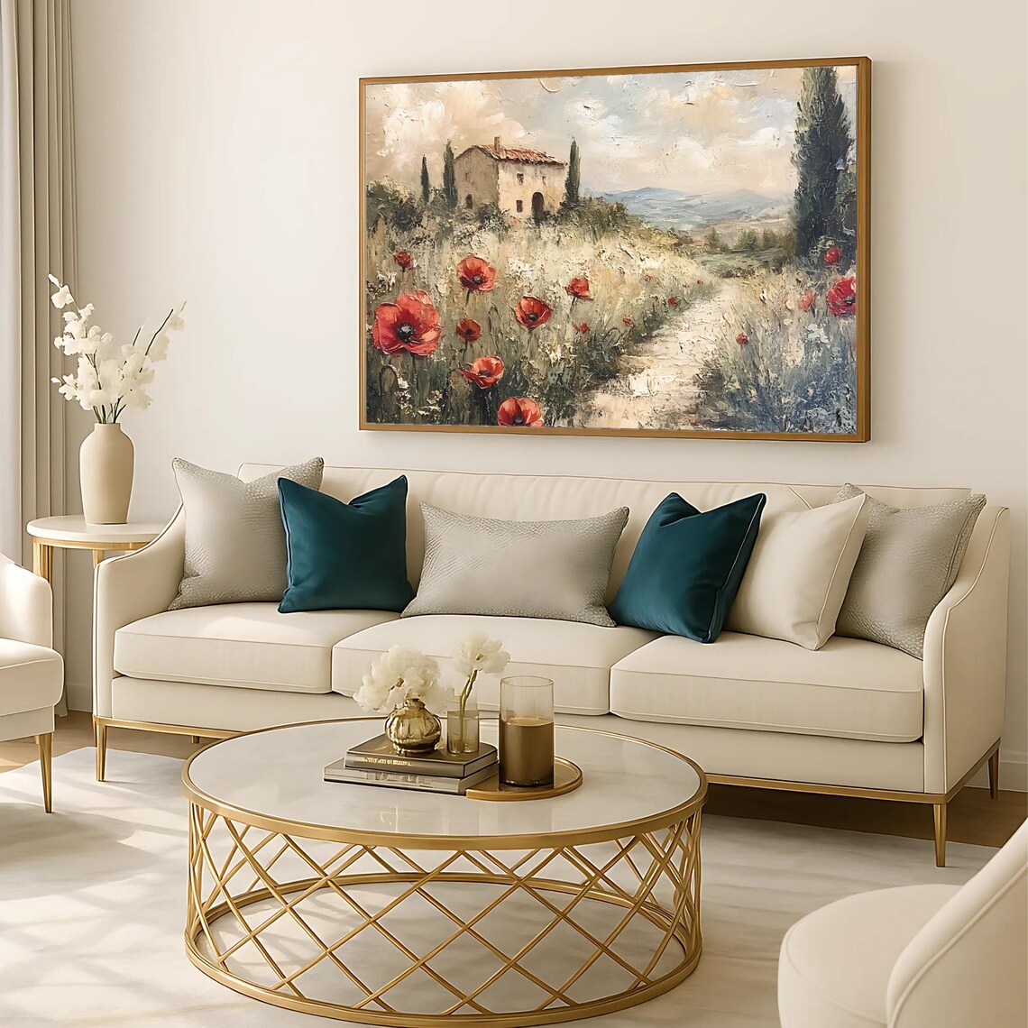 Tuscan Landscape Wall Art Print: Rustic Italian Countryside Decor ...