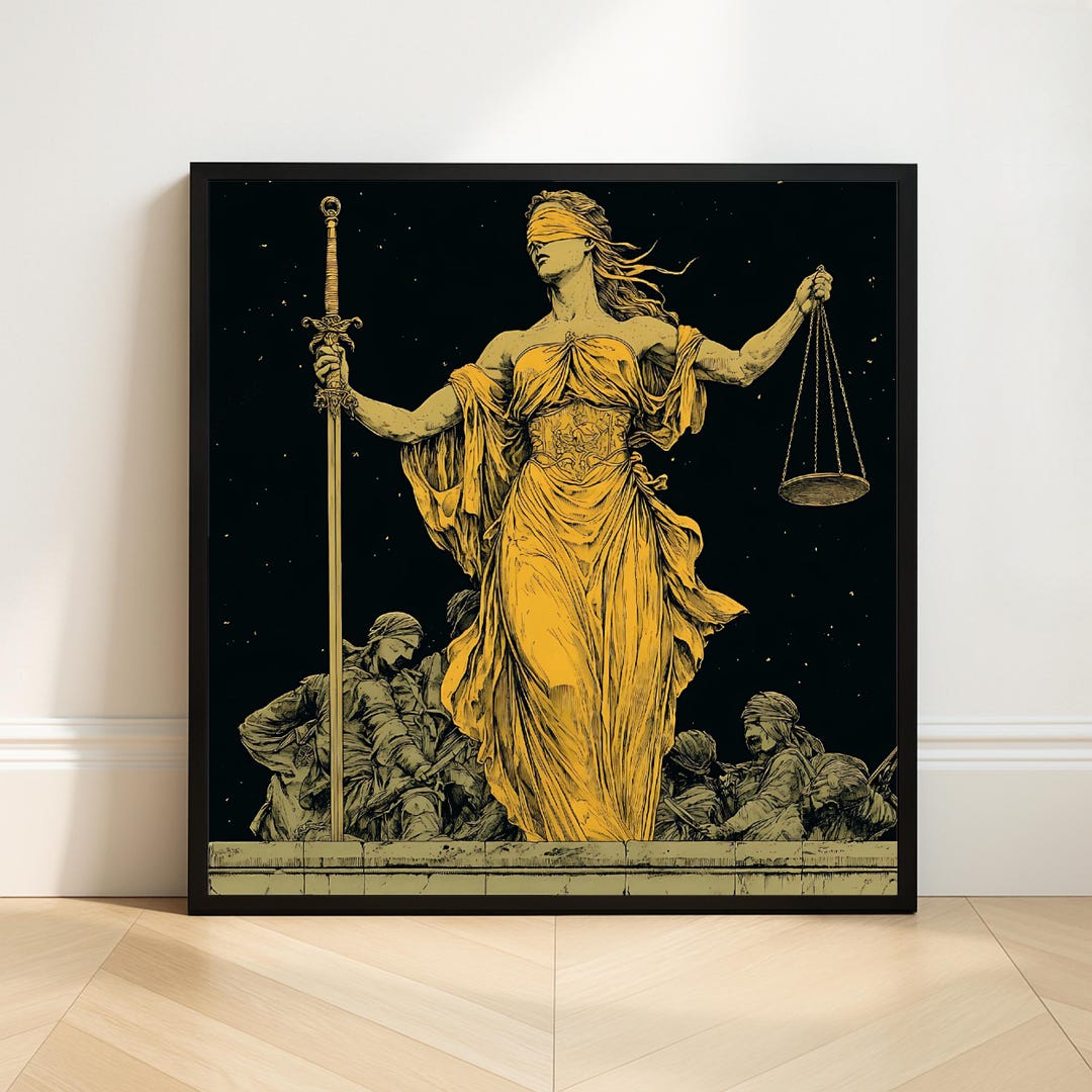 Lady Justice Art Print: Law Office Wall Decor (digital / Print / Canvas ...