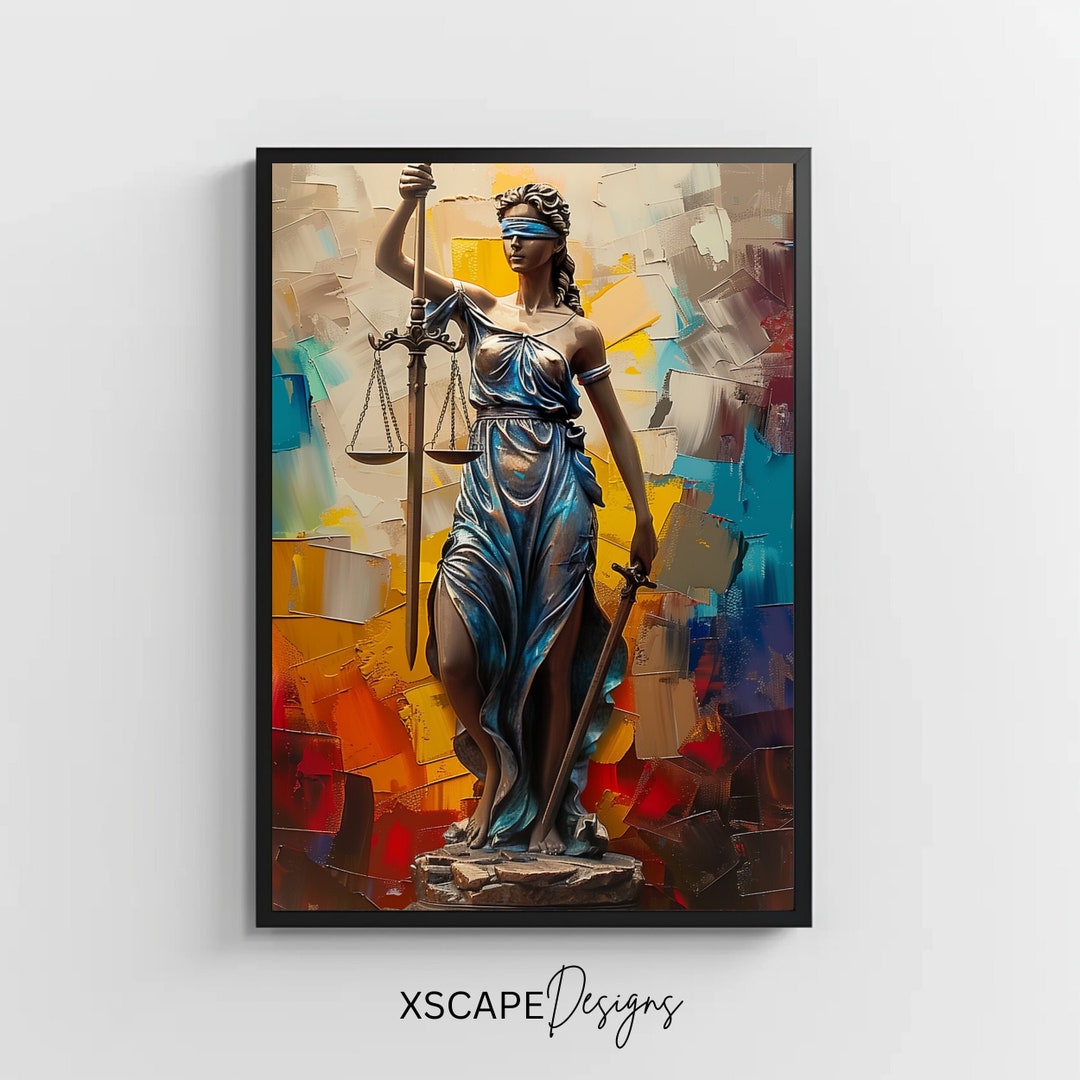 Abstract Lady Justice Wall Art Print, Printable Wall Art, Digital ...
