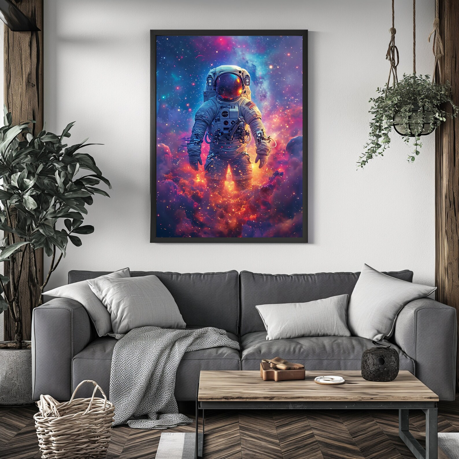 Cosmic Astronaut Art, Space Exploration Painting, Sci-fi Wall Art ...