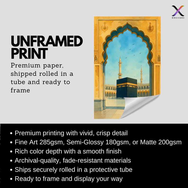 Kaaba Arch Watercolor Art: Islamic Mecca Wall Decor (digital / Print ...