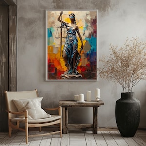 Abstract Lady Justice Wall Art Print, Printable Wall Art, Digital ...