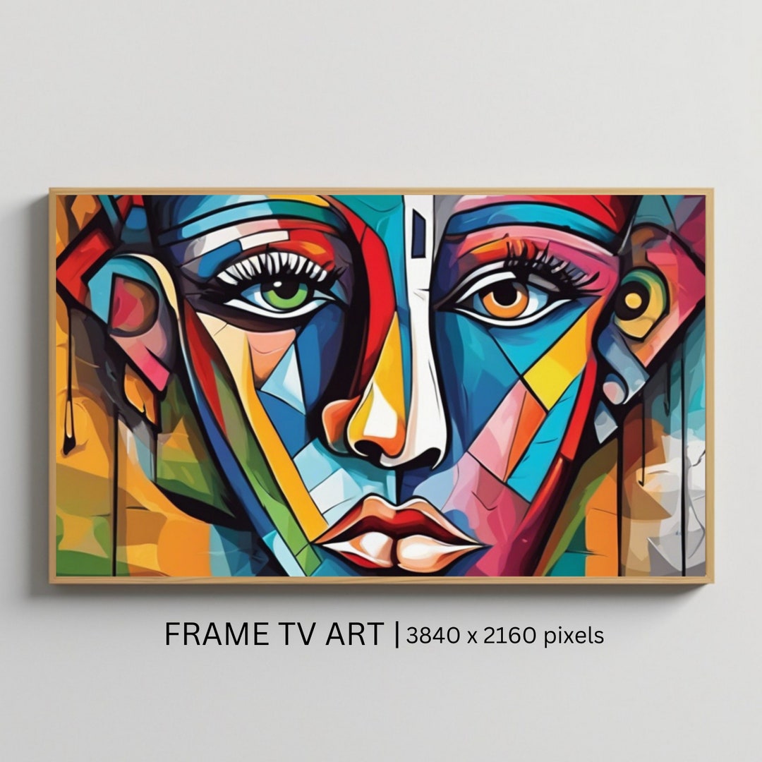 Abstract Colorful Face Art, Frame TV Art, Digital Download ...