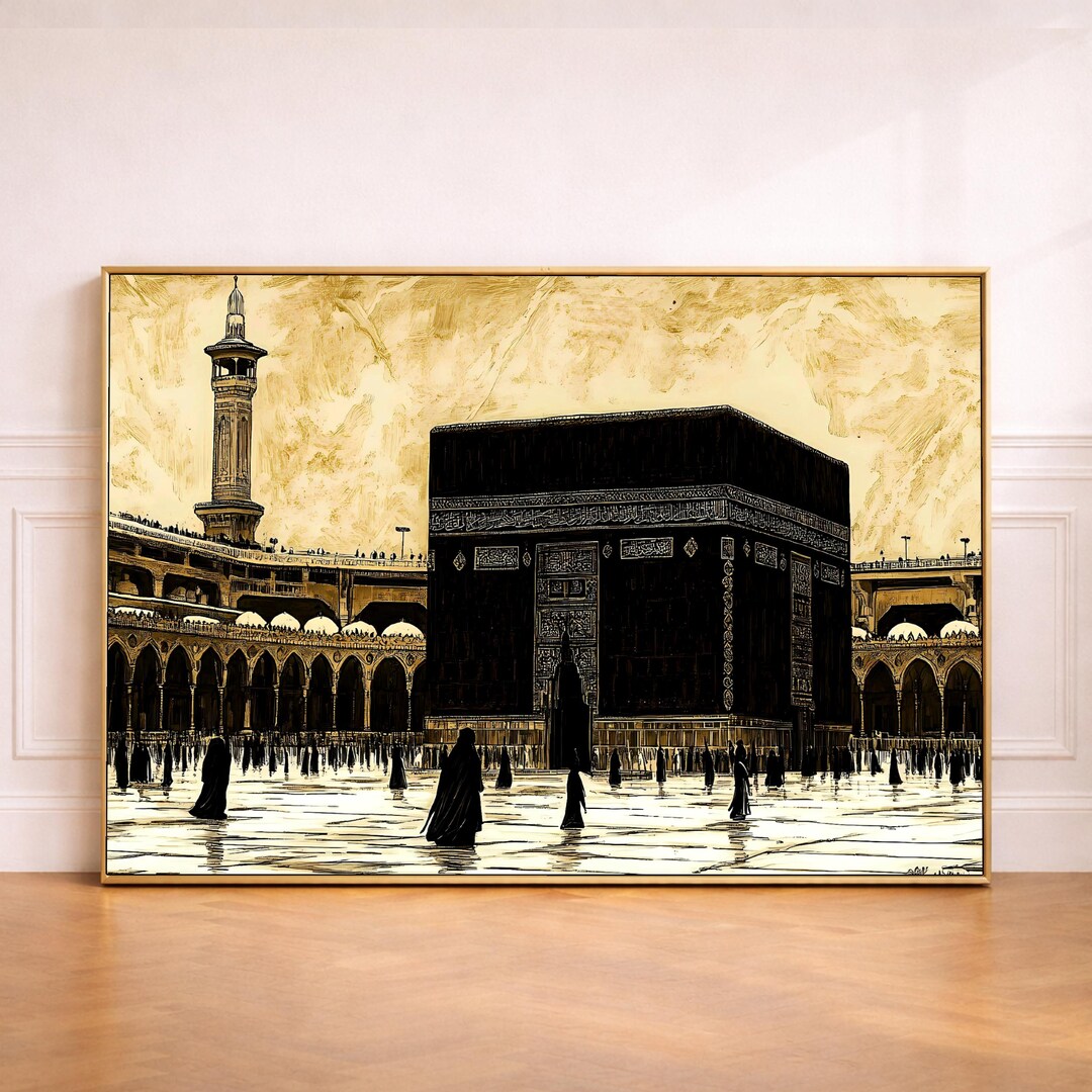 Masjid Al Haram Vintage Art Print: Kaaba Mecca Decor (digital / Print ...