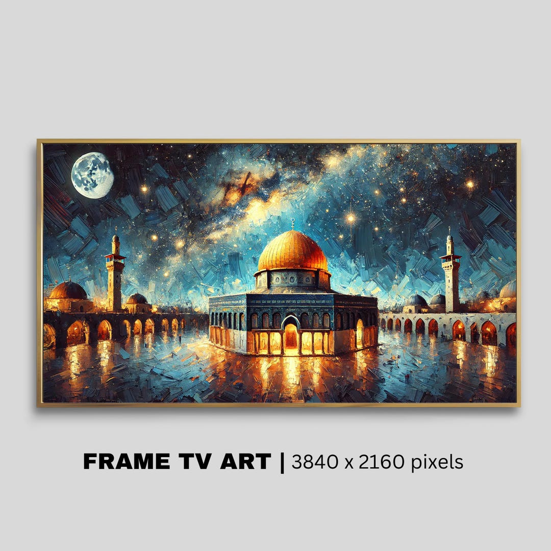 Masjid Al Aqsa Night Art, Samsung Frame TV Digital Download, TV Art ...